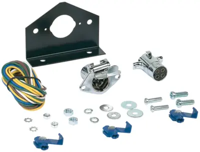 Trailer Wire Connector 4-Pole Round Trailer Connector Kit BK 7551500 ...
