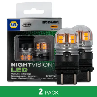 NAPA NightVision LED Bright Amber Miniature Bulb 3157A Multi-Purpose ...