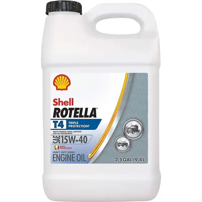 Shell Rotella T4 Triple Protection Motor Oil 15W40 Conventional 2.5 gal ...