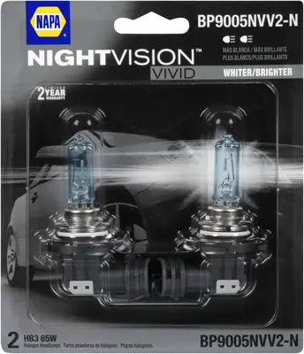 NAPA NightVision Vivid Headlight Bulb 9005 High Beam Pack of 2 LMP ...